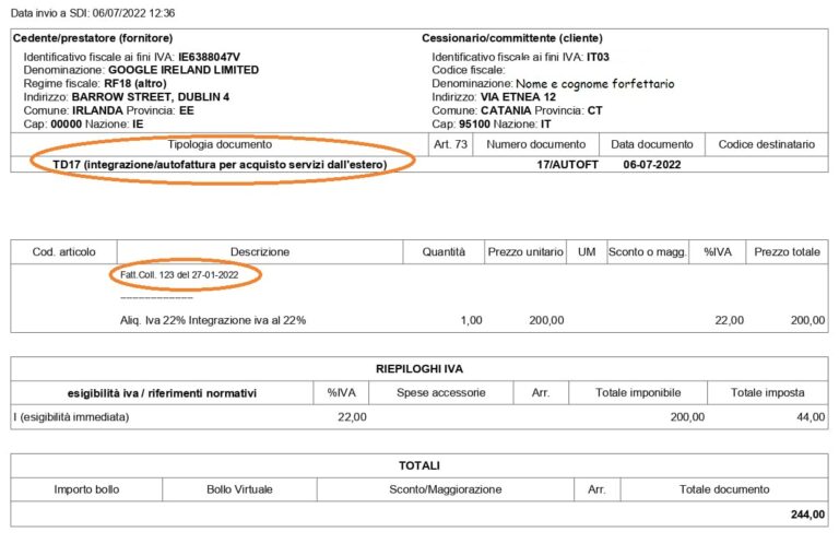 Fatture estere forfettario: fac simile e autofatture - Quickfisco